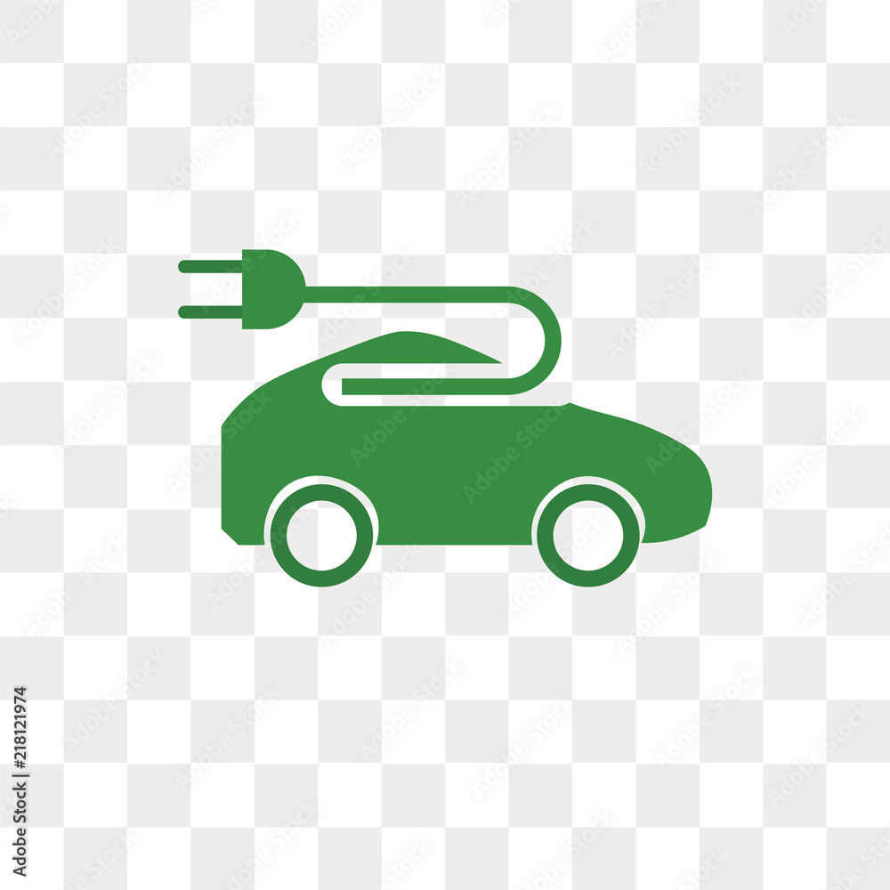 Electric car vector icon isolated on transparent background, Electric ...