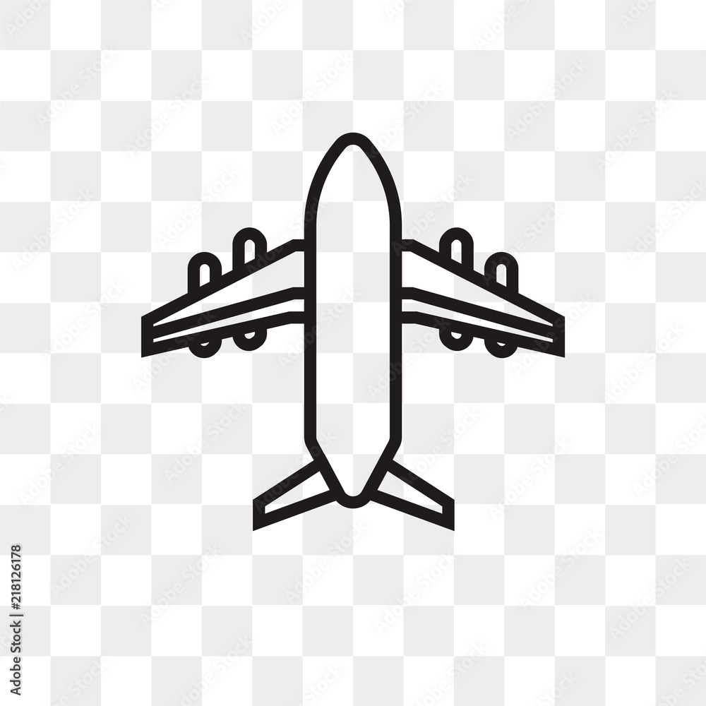 Airplane vector icon isolated on transparent background, Airplane logo ...