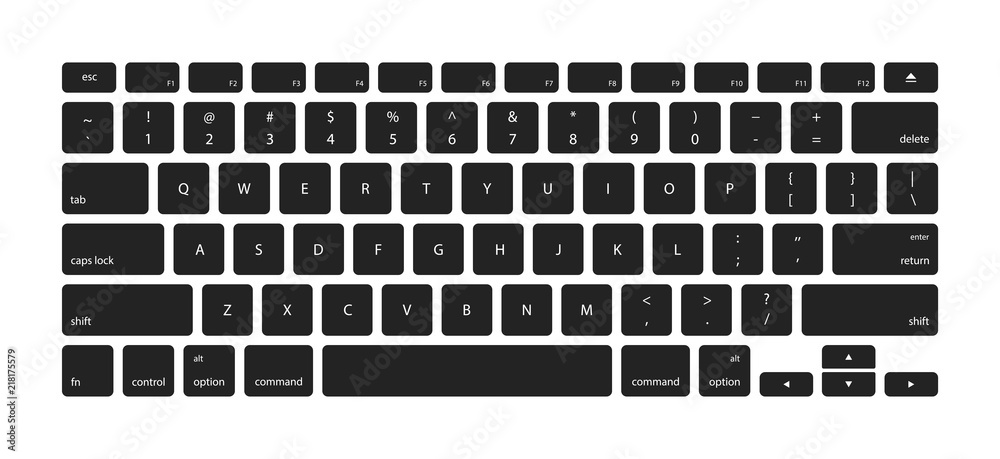 Vector keyboard keys stickers. Computer keyboard buttons, keys template ...