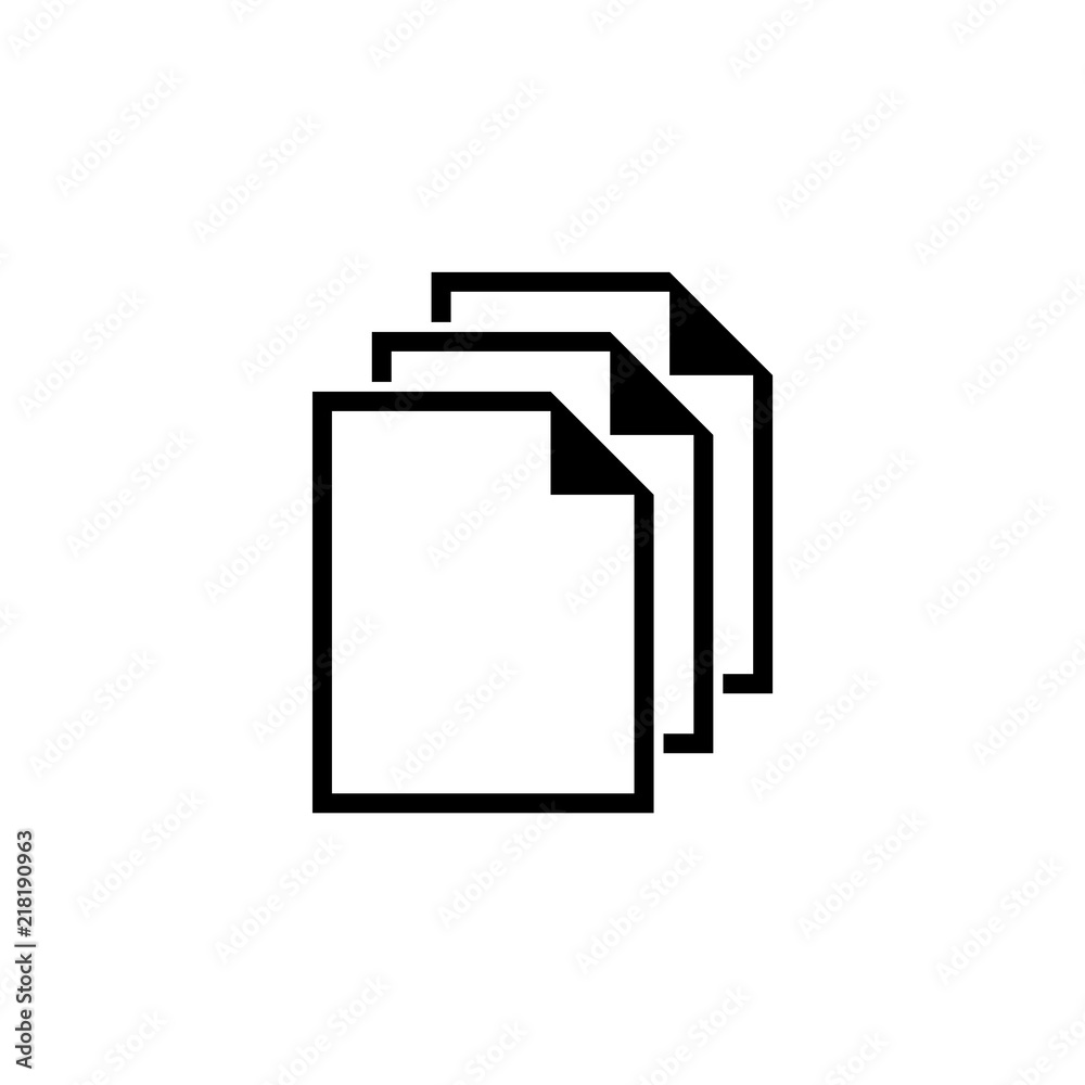 Documents Sheet. Flat Vector Icon illustration. Simple black symbol on ...