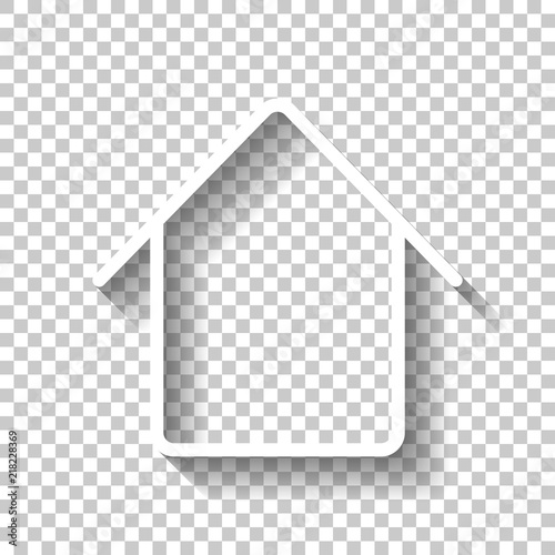 Simple house icon. Linear symbol, thin outline. White icon with Stock ...
