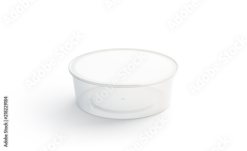 Blank white round disposable container mockup isolated, 3d rendering ...