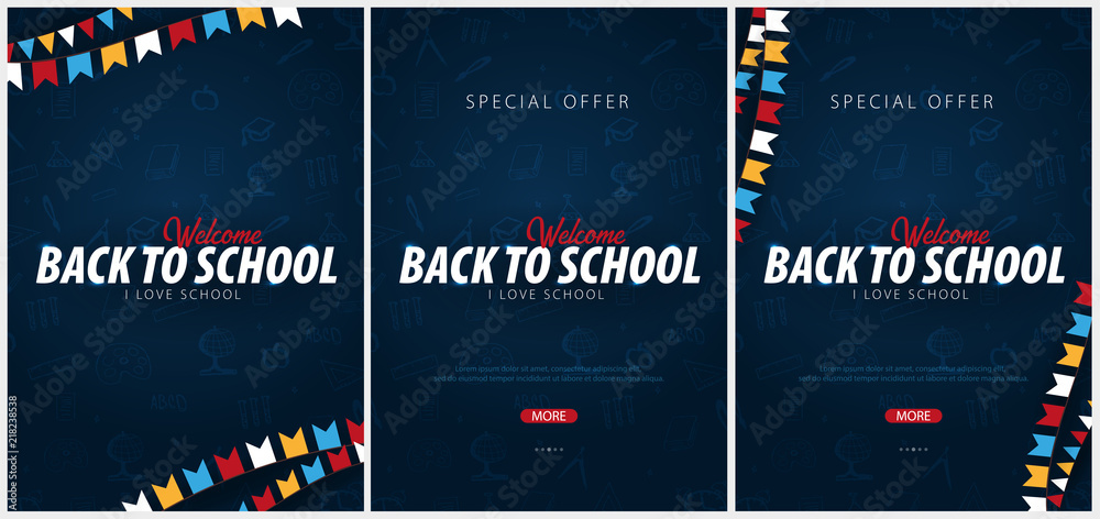 Back to School background. Education banner. Vector illustration. Stock ...