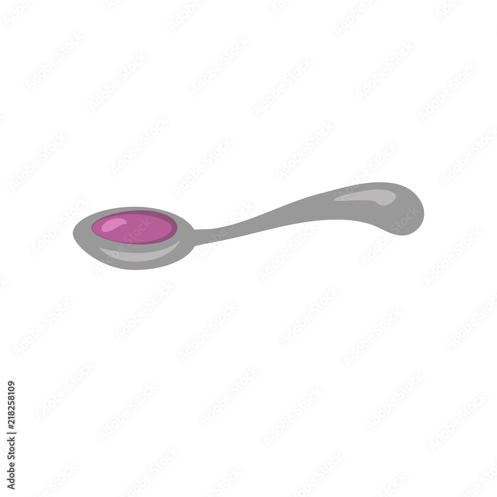 colored cartoon spoon icon with syrup on white background Stock Vector ...