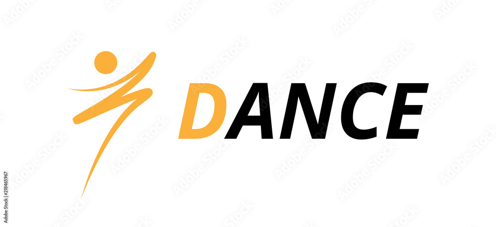 Dance fitness logo design, icon drawing orange Stock Vector | Adobe Stock