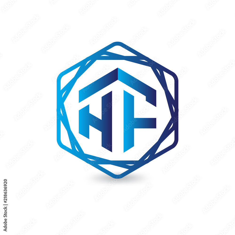 HF Initial letter hexagonal logo vector Stock Vector | Adobe Stock