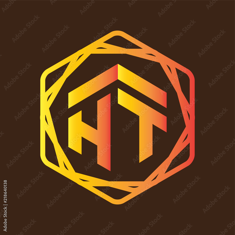HT Initial letter hexagonal logo vector Stock Vector | Adobe Stock