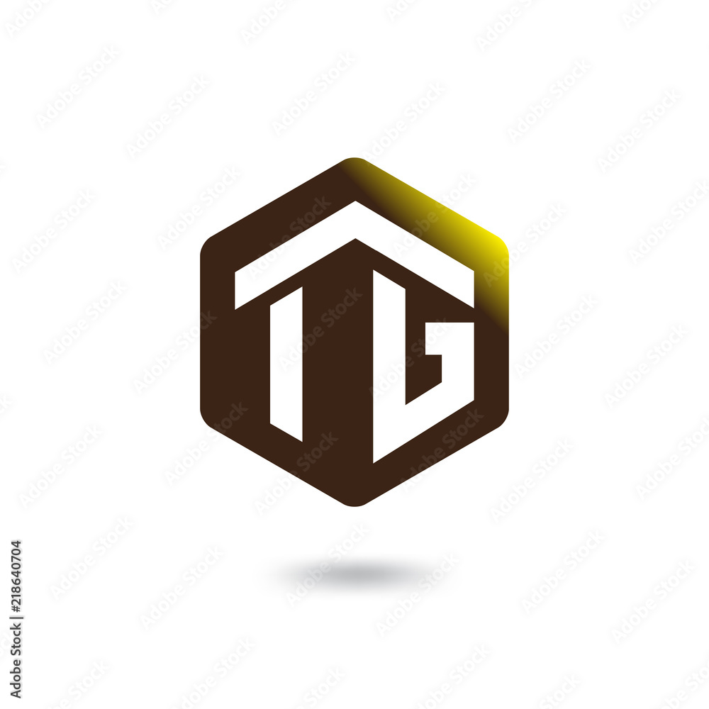 IG Initial letter hexagonal logo vector Template Stock Vector | Adobe Stock