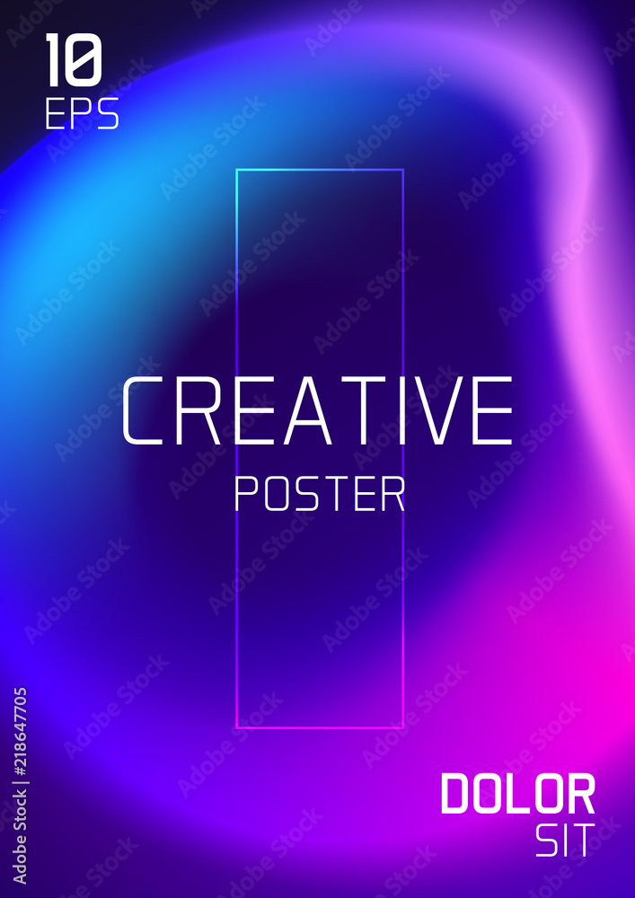 Trendy Fluid Blurred Gradient A4 Poster Design. Modern Background for ...