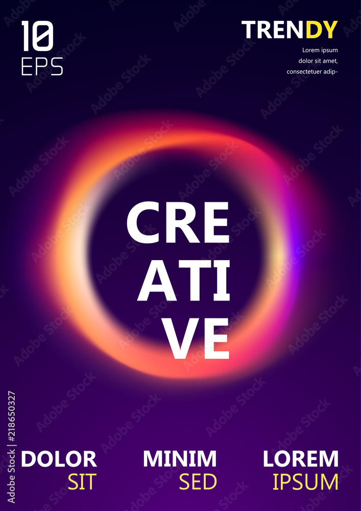 Trendy Fluid Blurred Gradient A4 Poster Design. Modern Background for ...