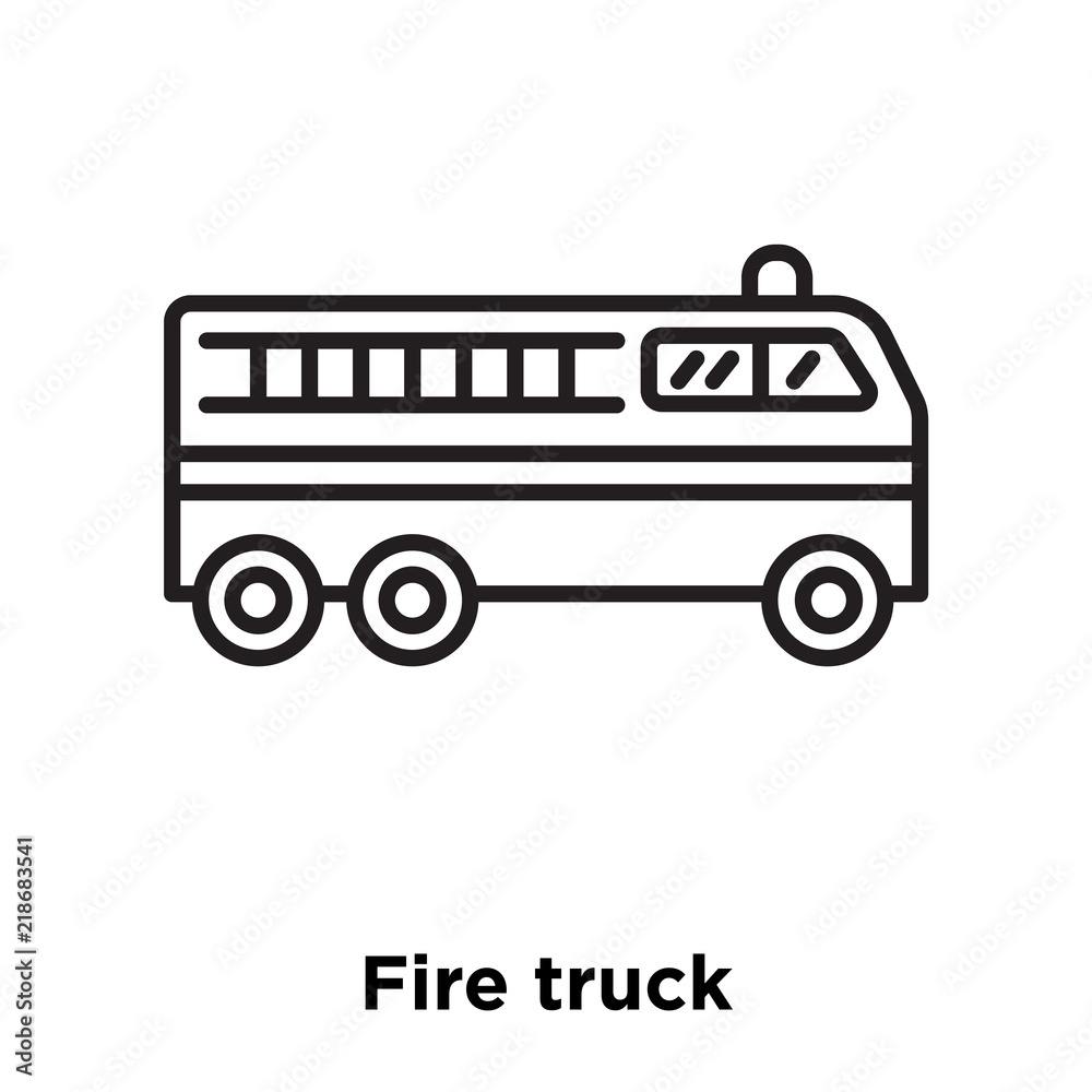 fire truck icon isolated on white background. Simple and editable fire ...