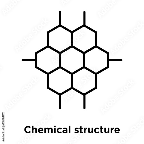 Chemical structure icon vector isolated on white background, Chemical ...