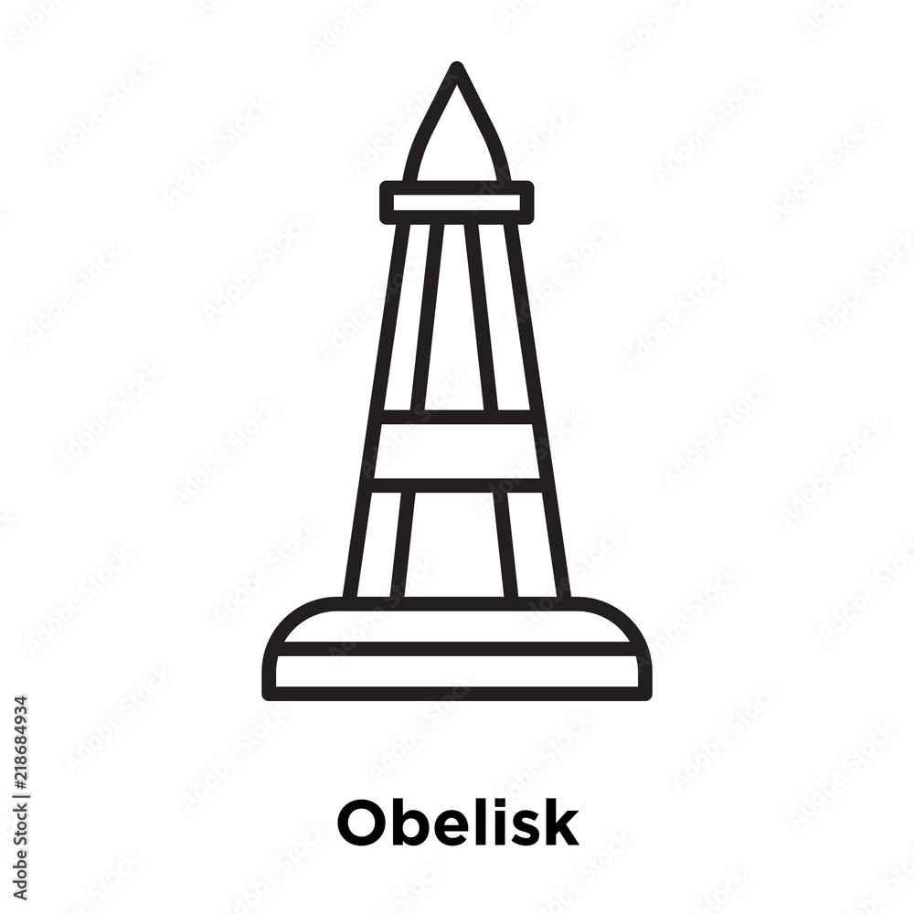 Obelisk icon vector isolated on white background, Obelisk sign , thin line design elements in ...