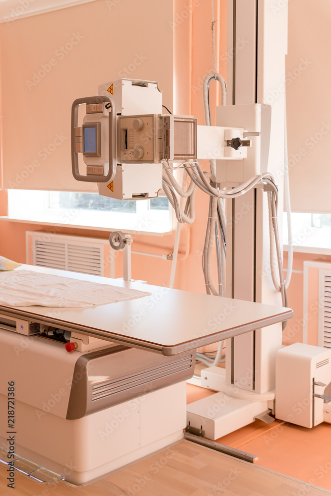 Remote controlled X-ray machine isolated on white background ...