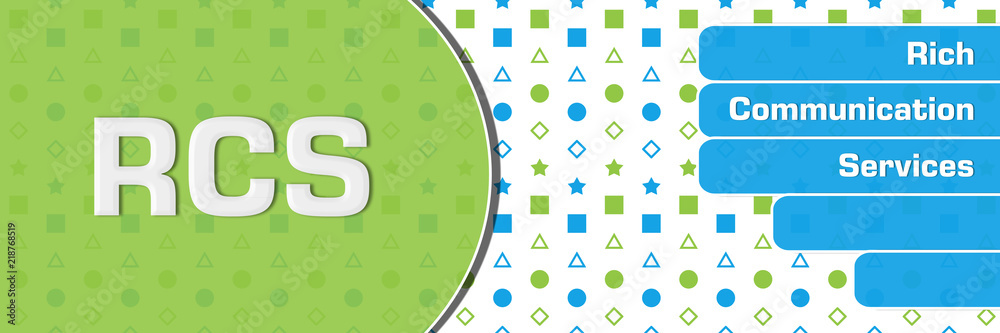 RCS - Rich Communication Services Green Blue Basic Shapes Text ...