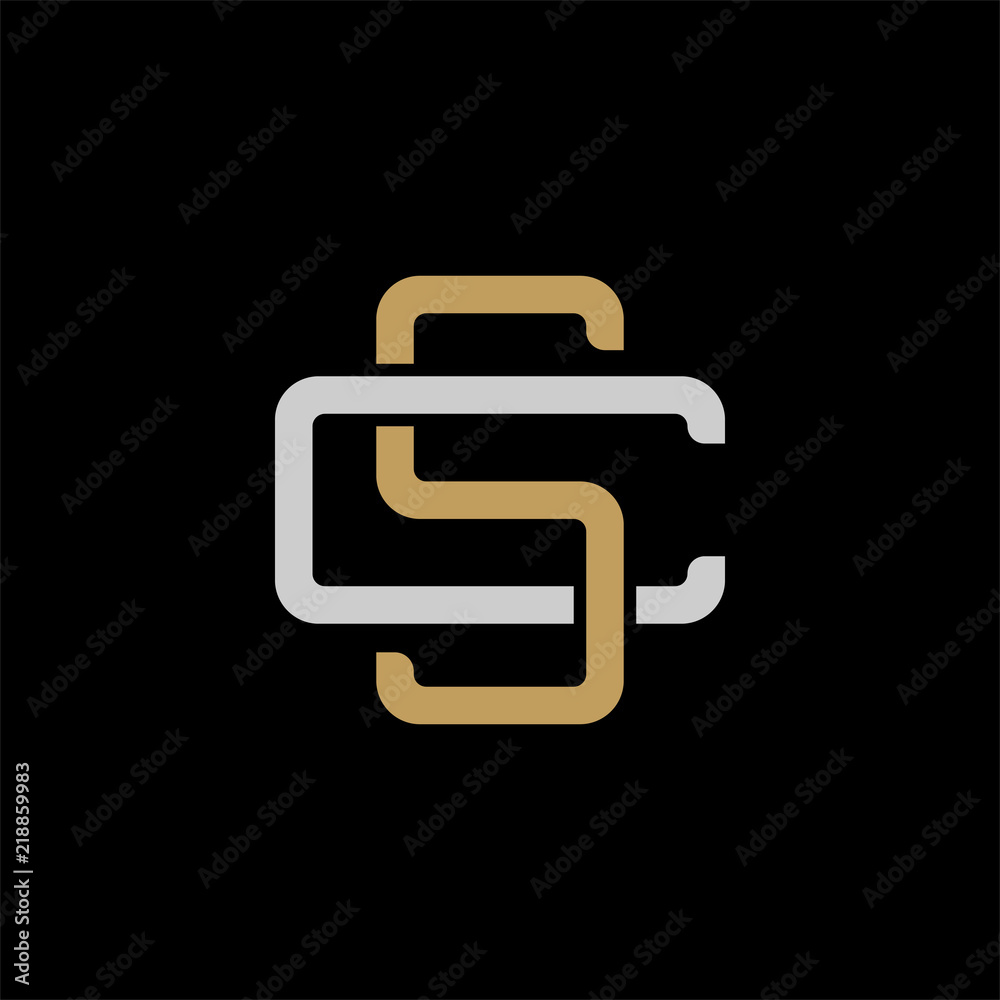 Initial letter C and S, CS, SC, overlapping interlock logo, monogram ...