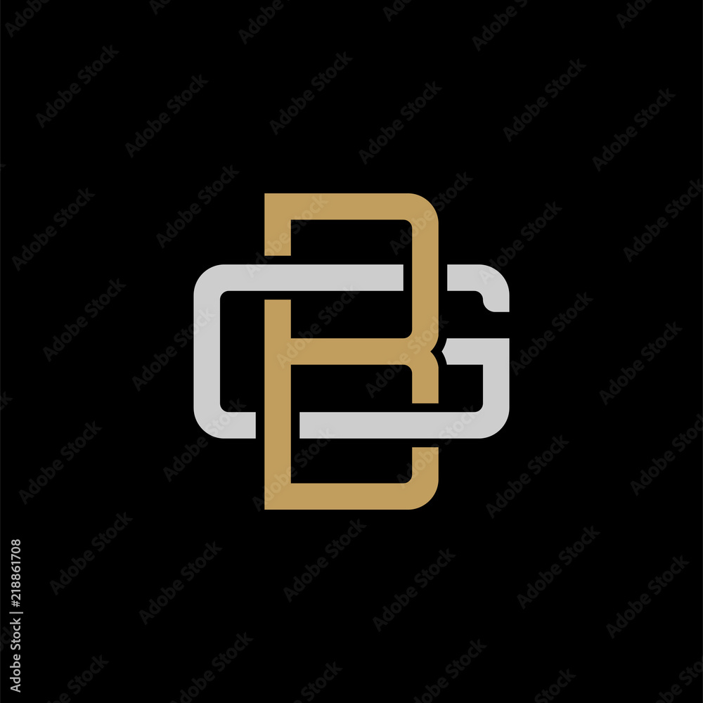 Initial letter G and B, GB, BG, overlapping interlock logo, monogram ...