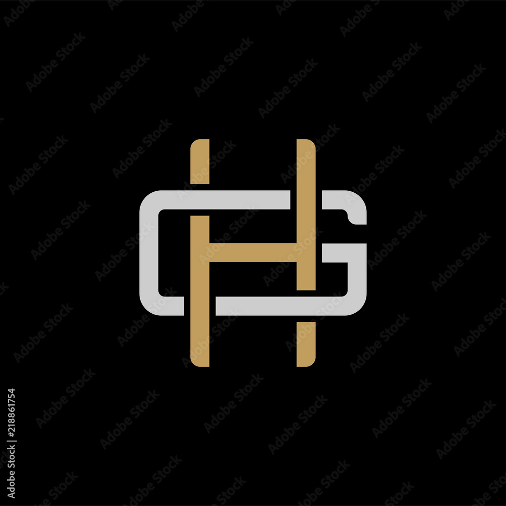 Initial letter G and H, GH, HG, overlapping interlock logo, monogram ...