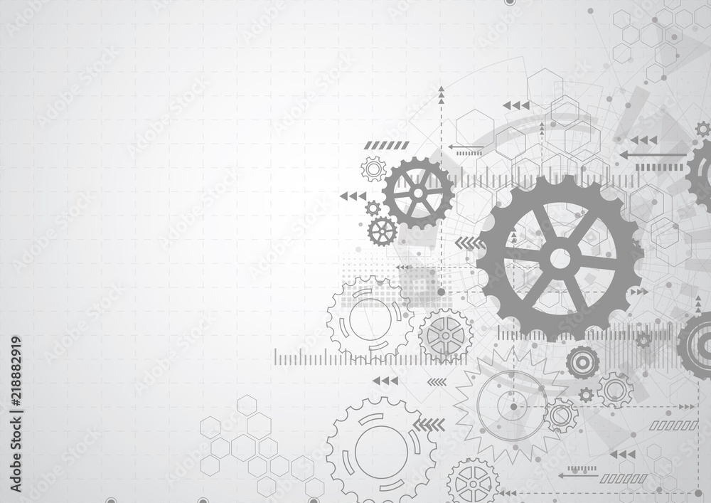 Abstract gear wheel mechanism background. Machine technology. Vector ...