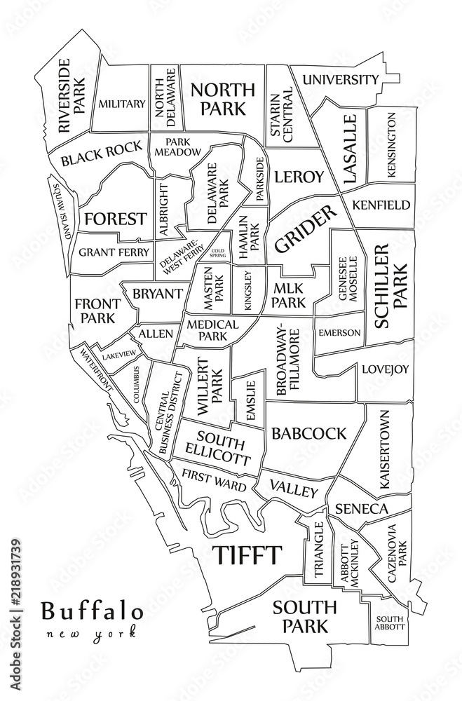 Mapa Del Distrito De Buffalo-nueva York Perfil Del Estado: Nueva York