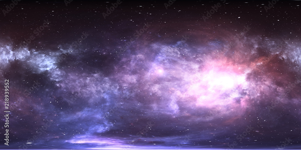 360 degree space nebula panorama, equirectangular projection ...