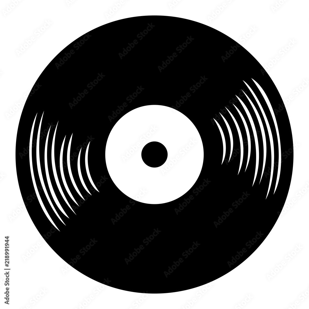 Vinyl Record Music Logo Icon Stock Vector | Adobe Stock