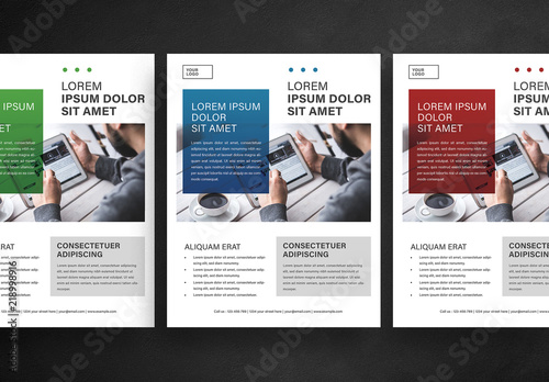 Business Flyer Layout with Colorful Photo Overlay Stock Template ...