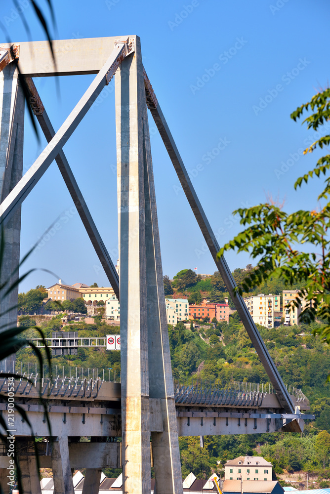 Collapsed Morandi Bridge connects the A10 motorway collapsed due to ...