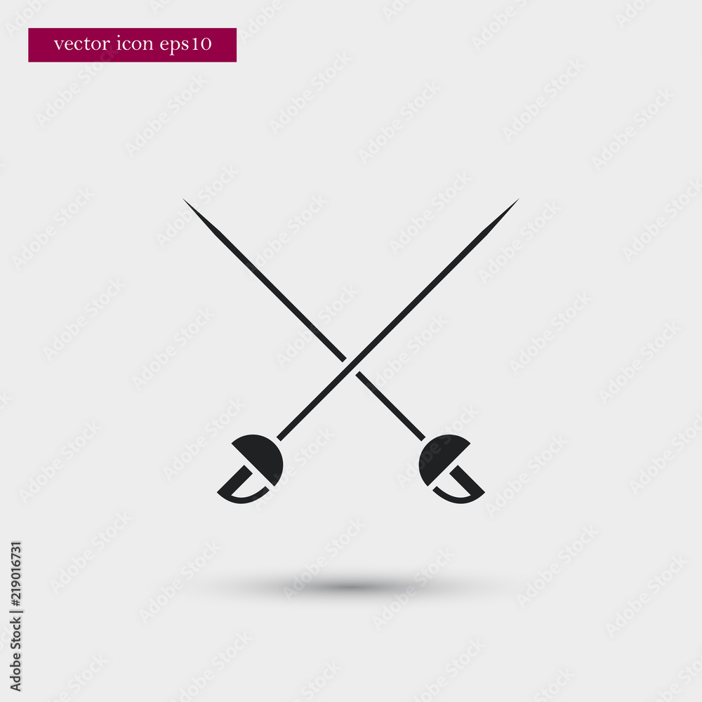 Epee icon. Simple sword element illustration. Equipment symbol design ...