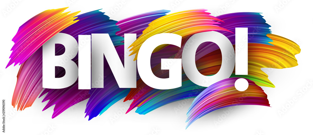 Bingo sign with colorful brush strokes. Stock Vector | Adobe Stock