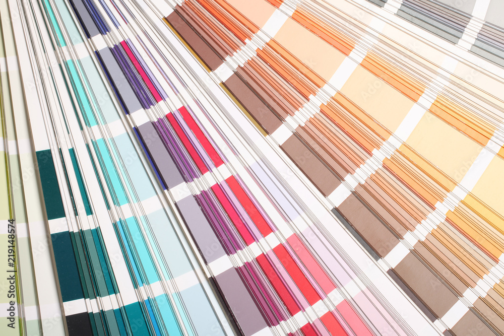 Color guide displaying a range of hues for use in interior design and ...