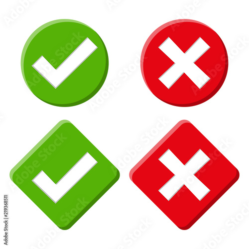 Right and wrong tick cross mark icon Stock Vector | Adobe Stock