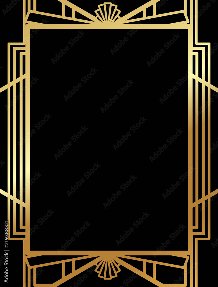 Art Deco Gatsby inspired, Roaring 20s style frame template vector Stock ...