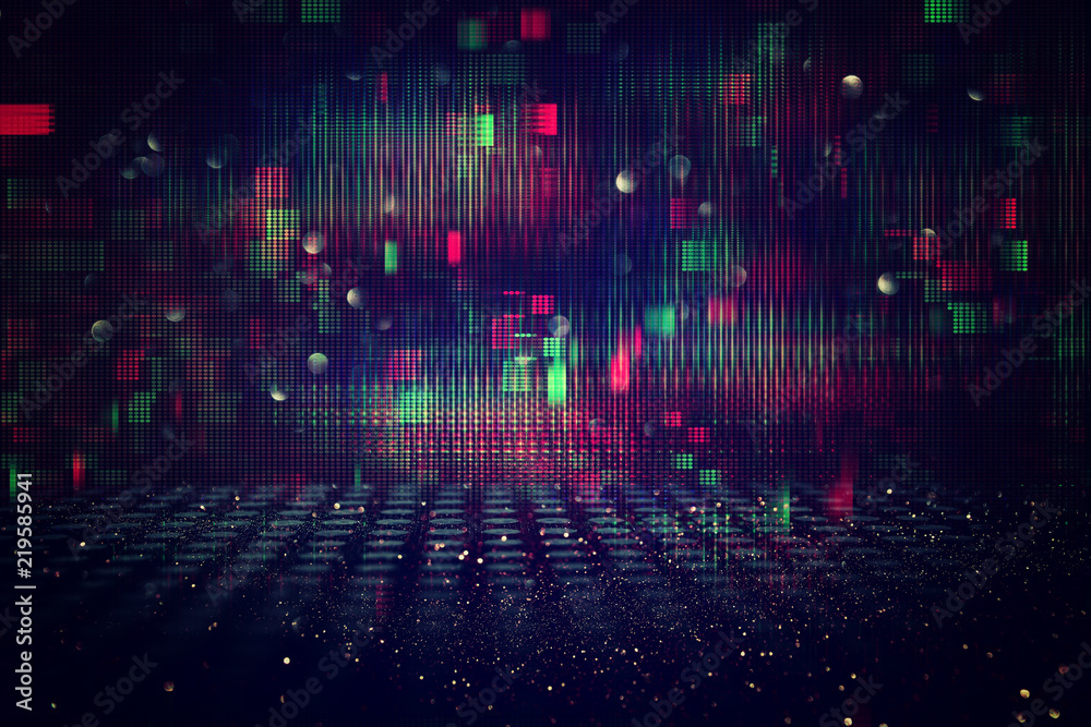 Futuristic retro background of the 80`s retro style. Digital or Cyber ...