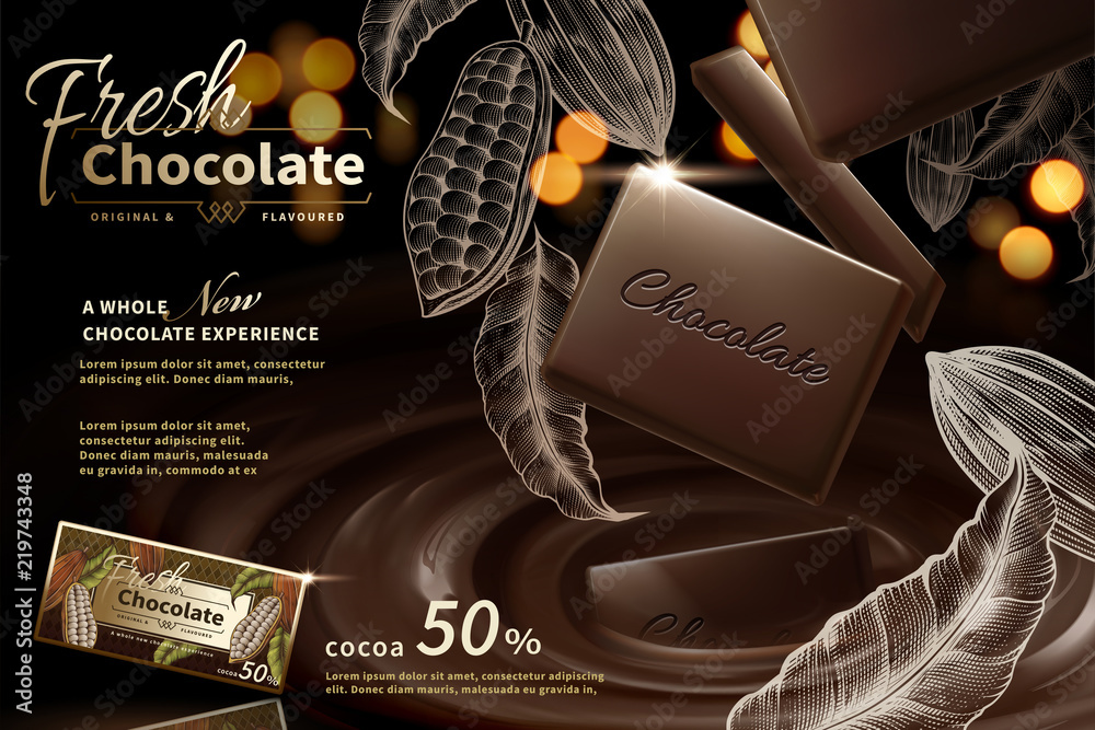 Premium chocolate ads Stock Vector | Adobe Stock