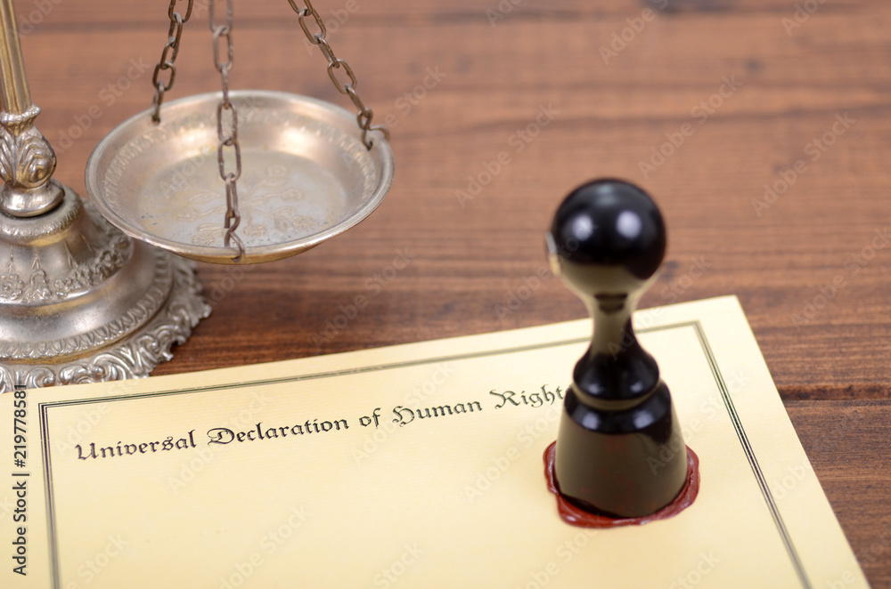 Universal Declaration of Human Rights, Scales of Justice and Notary ...