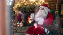 Santa Claus Rests By Fireplace Free Stock Photo - Public Domain Pictures