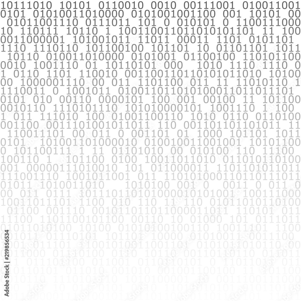 Black and white digital matrix background. Binary computer code. Vector illustration Stock ...