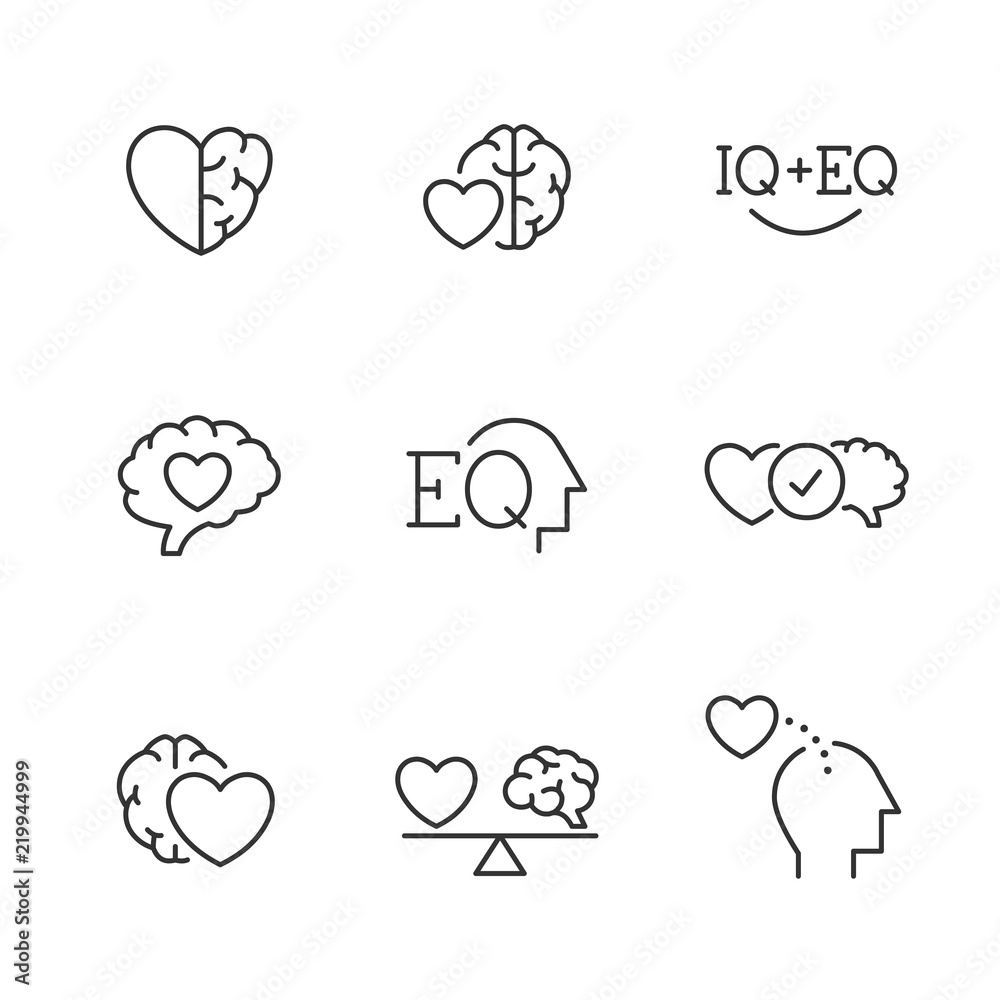 Emotional Intelligence EQ icons Stock Vector | Adobe Stock