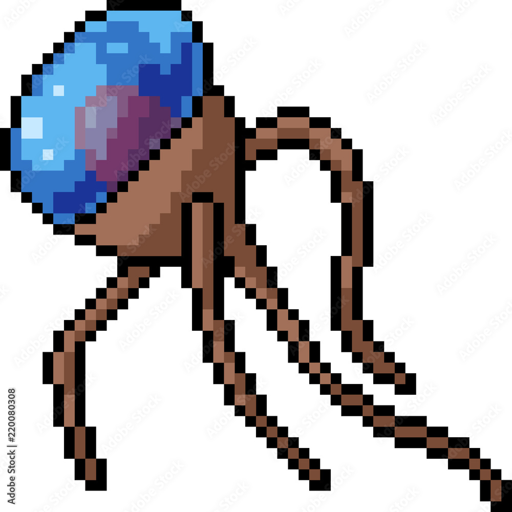 vector pixel art alien parasite Stock Vector | Adobe Stock