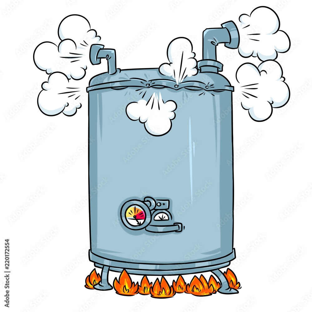 Boiling Steam Boiler cartoon illustration isolated image Stock ...