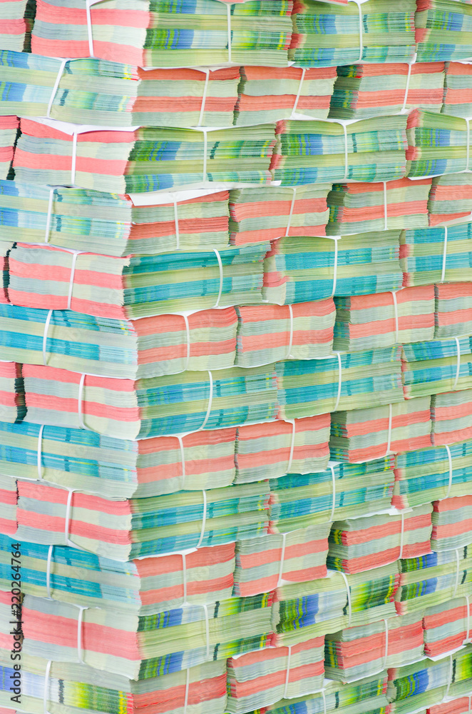 stack of flyers on white background Stock Photo | Adobe Stock