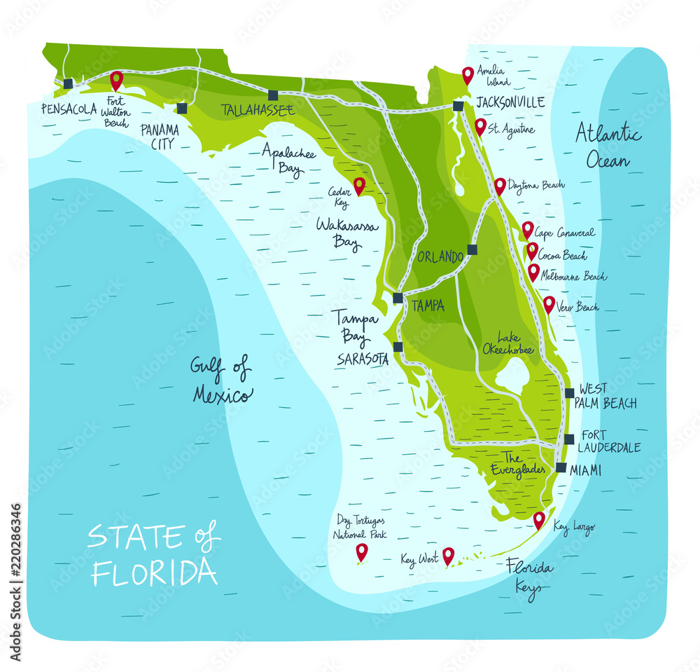 Florida Map Of Major Cities