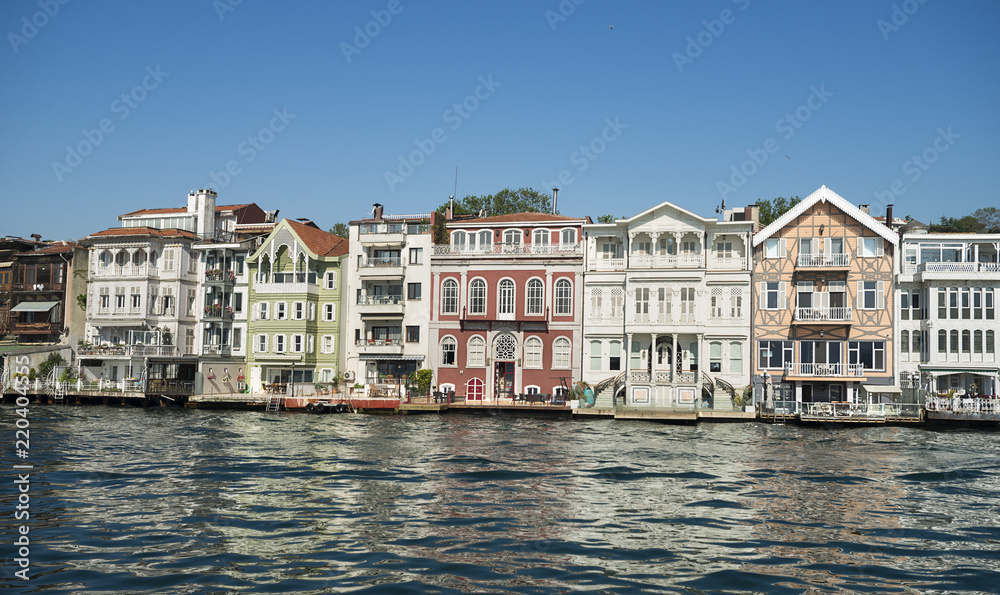 Historical waterfront mansions called yali at Yenikoy district on the ...