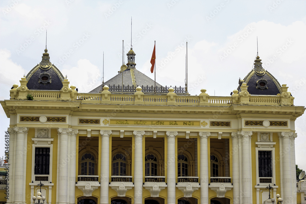 Yellow Hanoi Opera House Building in Downtown Hanoi, Vietnam Stock ...
