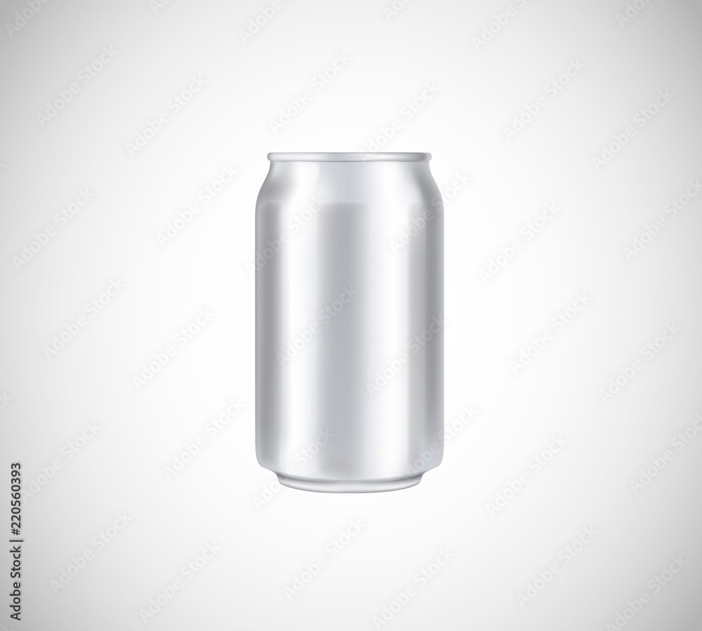 Metal can front view. Can vector visual 330 ml. For beer, lager ...