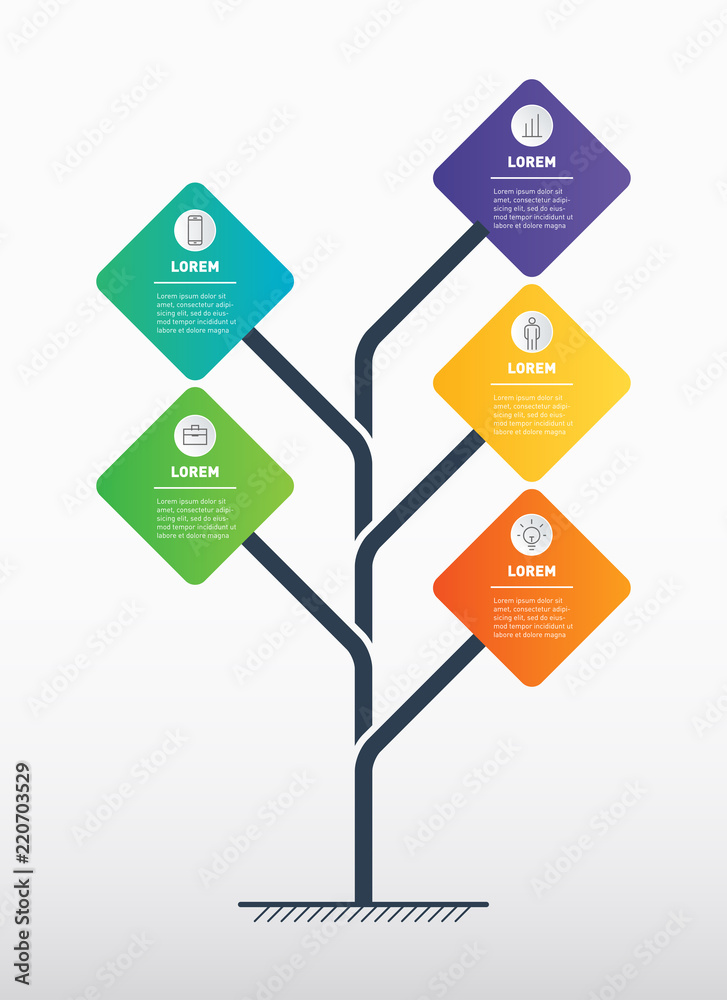 Business presentation concept with 5 options. Web Template of ...