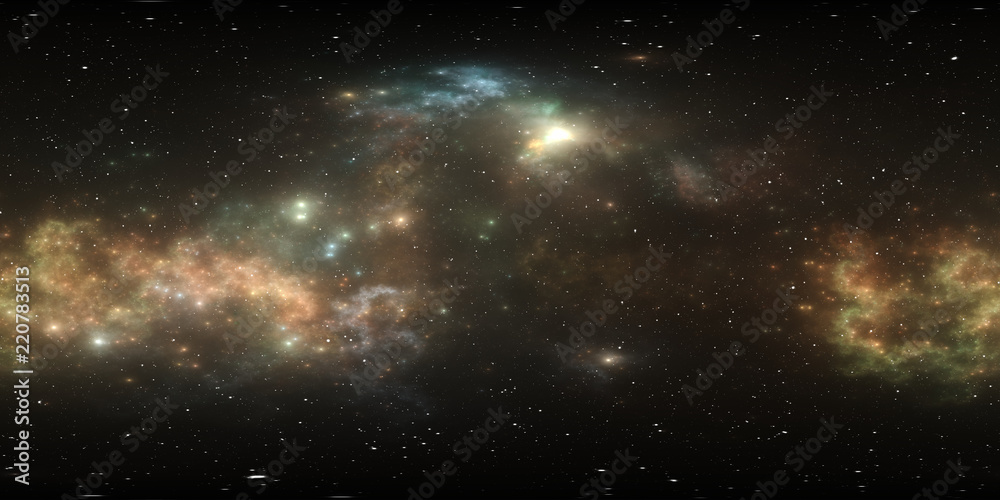 360 degree space nebula panorama, equirectangular projection ...