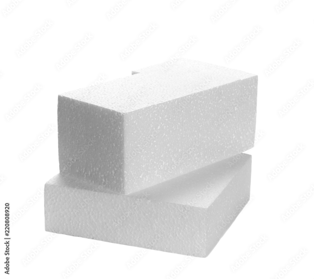 Styrofoam cube isolated on white background, with clipping path Stock ...