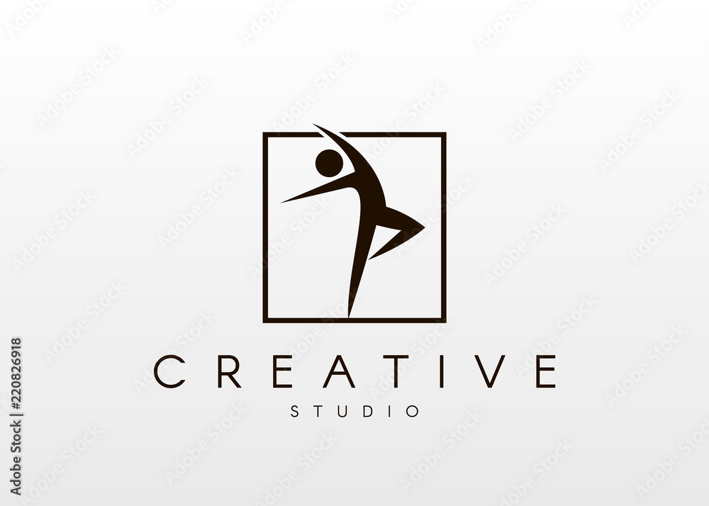 Dance studio logo design. Vector body shape logo. Dance icon concept ...